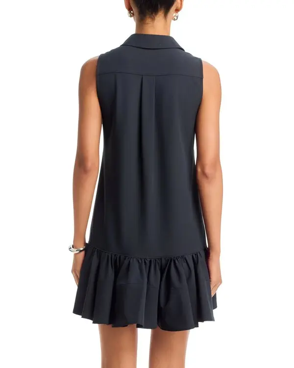 Cinq À Sept Sleeveless Collared Dress With Ruffled Hem