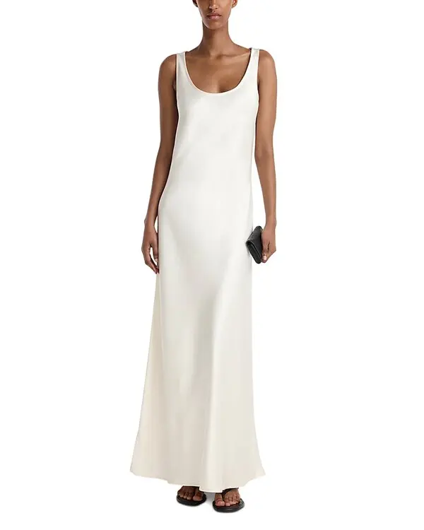 RÓHE Scoop Neck Satin Dress