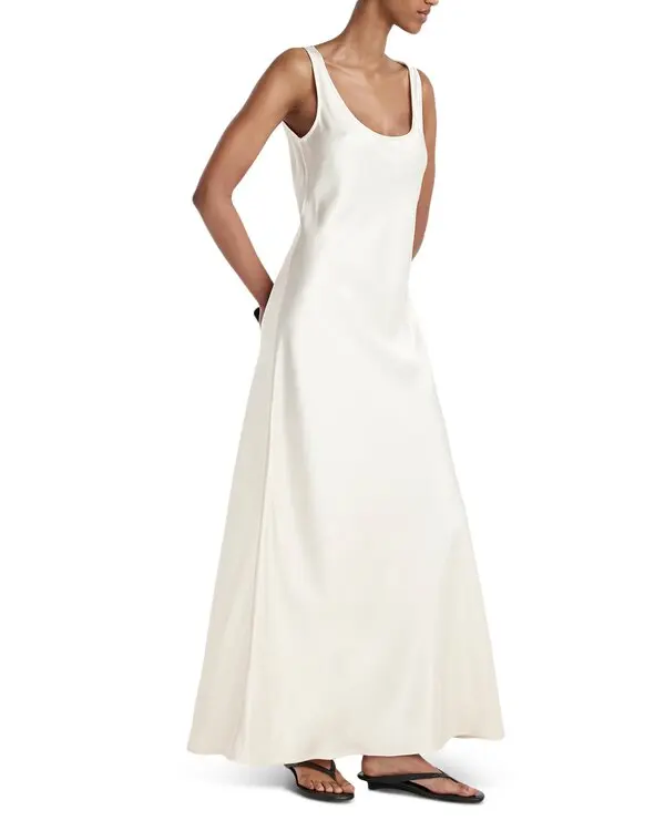 RÓHE Scoop Neck Satin Dress