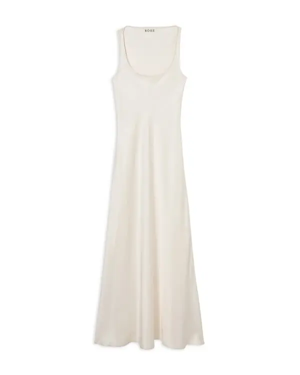 RÓHE Scoop Neck Satin Dress