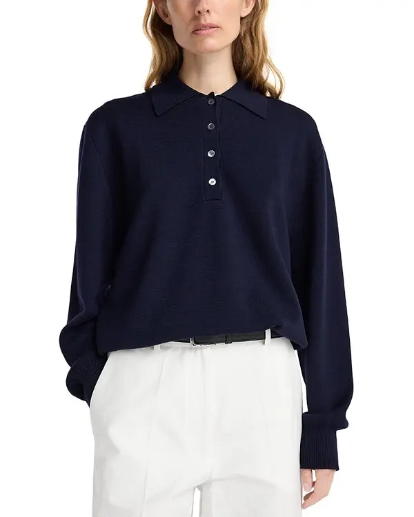 RÓHE Compact Knitted Polo Wool Sweater