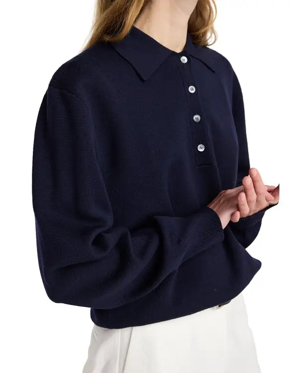 RÓHE Compact Knitted Polo Wool Sweater