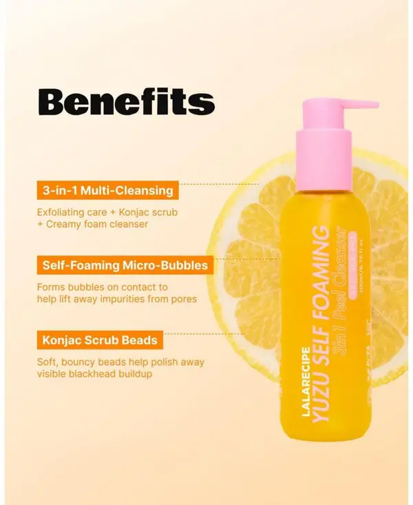 LALARECIPE Yuzu Vita C 3-in-1 Foaming Cleanser