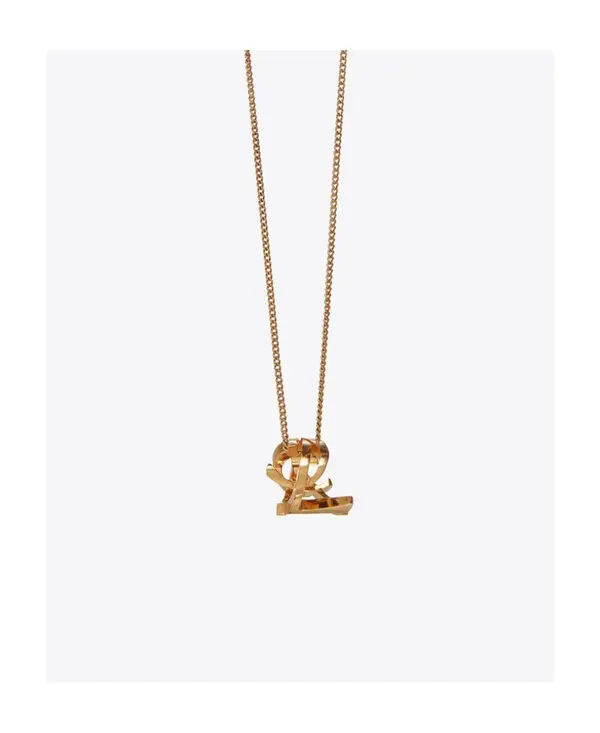 Saint Laurent Monogram Twist Pendant Necklace