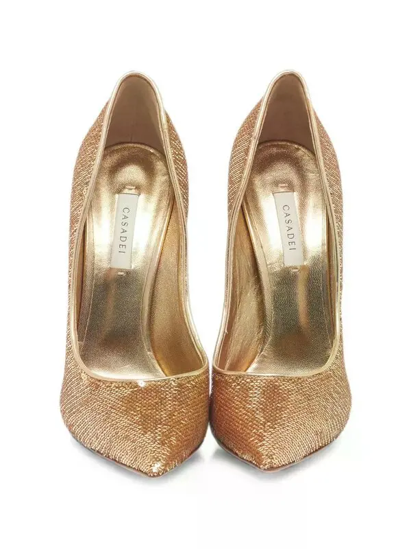 Casadei Blade Sequin-embellished Pointed Toe High Heel Pumps