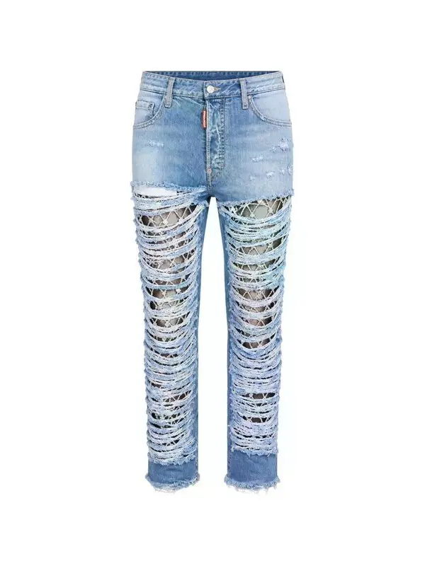Dsquared2 642 Super-destroyed Rhinestone-embellished Jeans