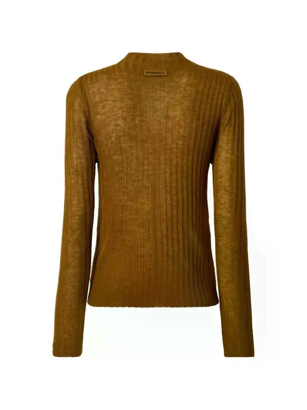 Pinko Ribbed-knit Mock-neck Sweater