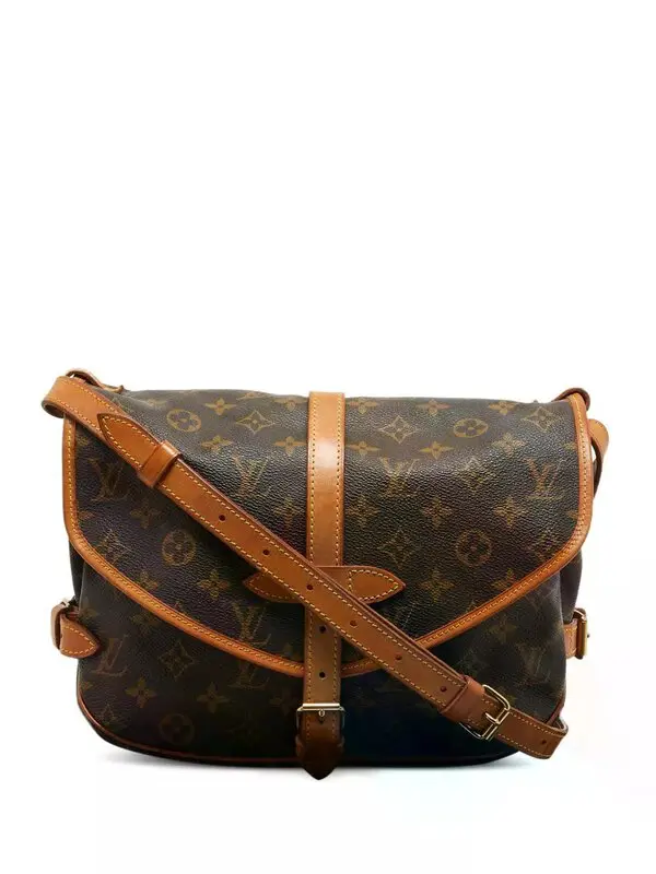 LOUIS VUITTON 1993 Saumur Satchel Bag - Brown