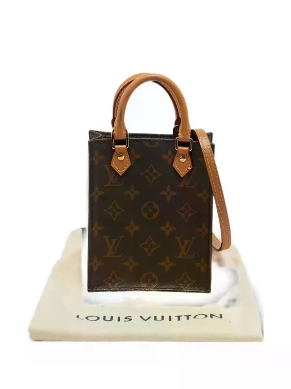 LOUIS VUITTON 2020 Petit Sac Plat Monogram Tote Bag - Brown