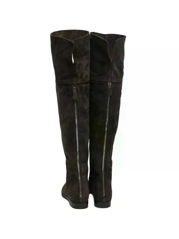 Prada Suede Over-the-knee Boots - Brown