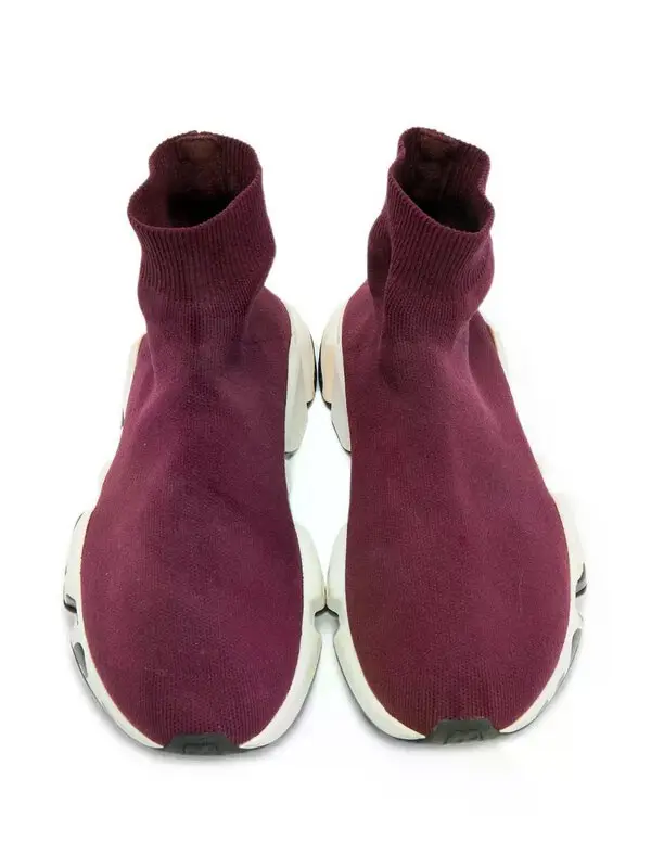 Balenciaga Graffiti-print Sock-style Sneakers - Red