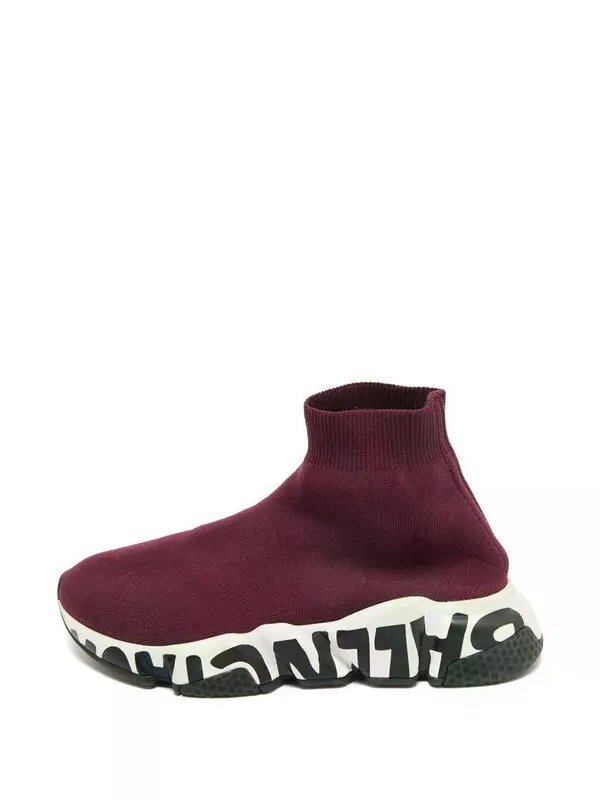 Balenciaga Graffiti-print Sock-style Sneakers - Red