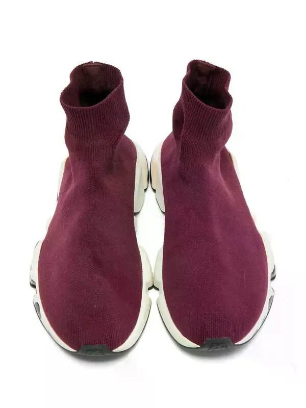 Balenciaga Graffiti-print Sock-style Sneakers - Red