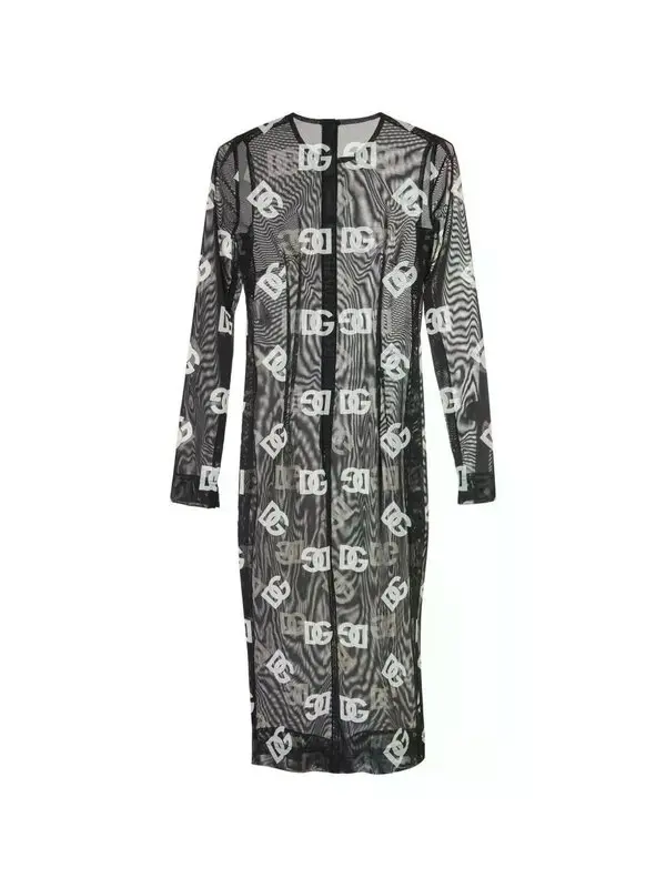 Dolce & Gabbana Logo-print Mesh Midi Dress