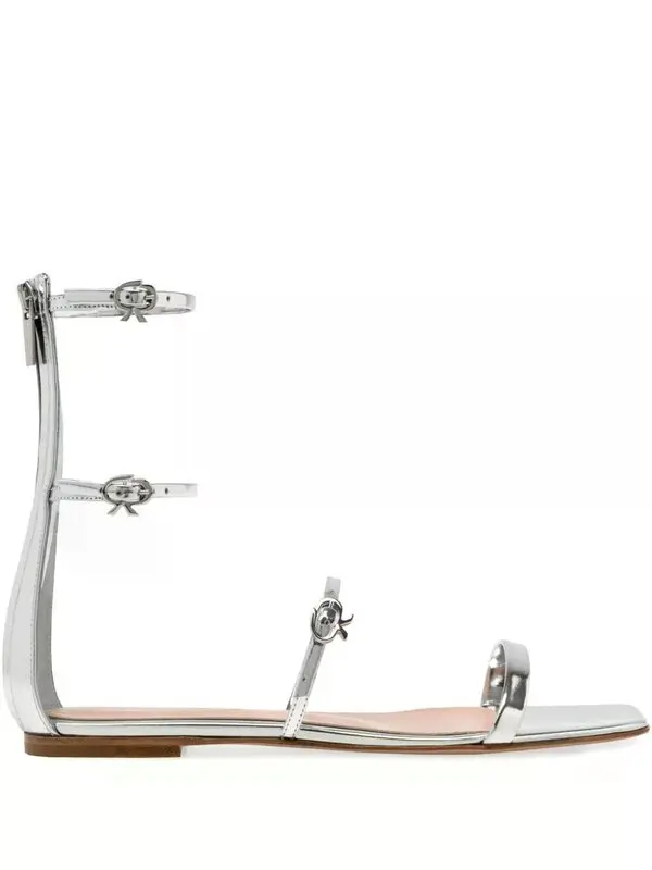 GIANVITO ROSSI Ribbon Downtown Sandals - Silver