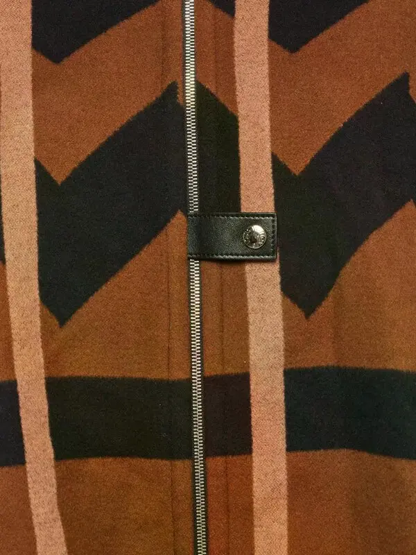 LOUIS VUITTON Wool Geometric-print Hooded Cape