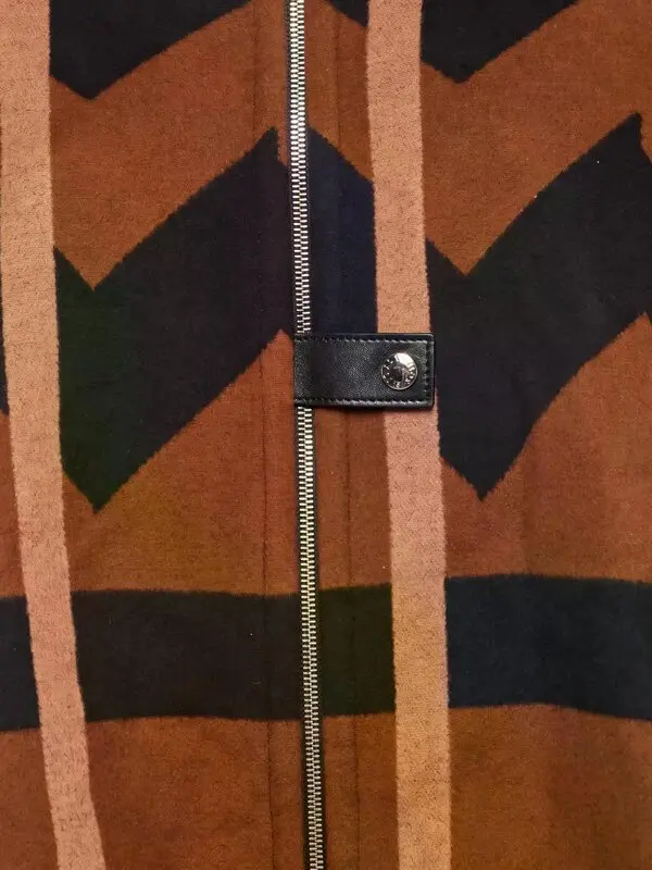 LOUIS VUITTON Wool Geometric-print Hooded Cape