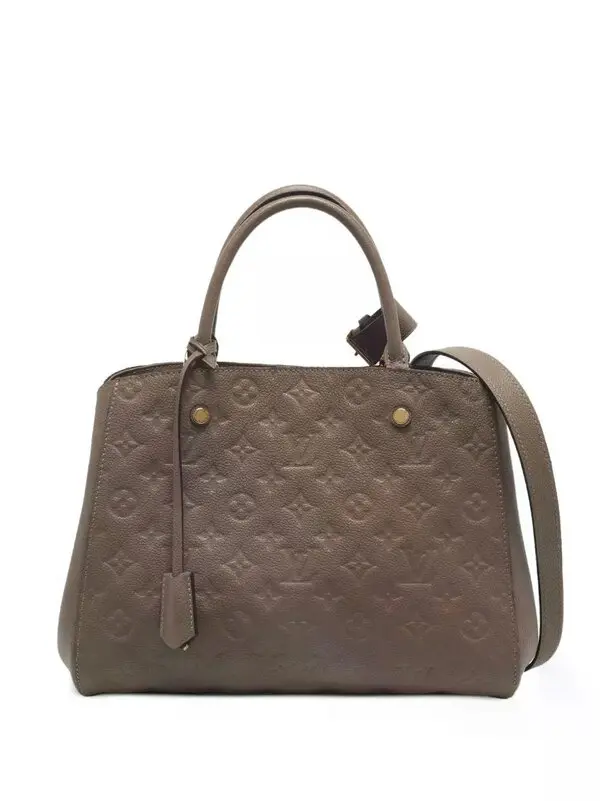 LOUIS VUITTON Montaigne Mm Monogram Empreinte Tote Bag - Neutrals