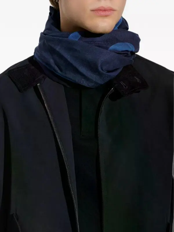 Emporio Armani Logo-print Frayed Scarf