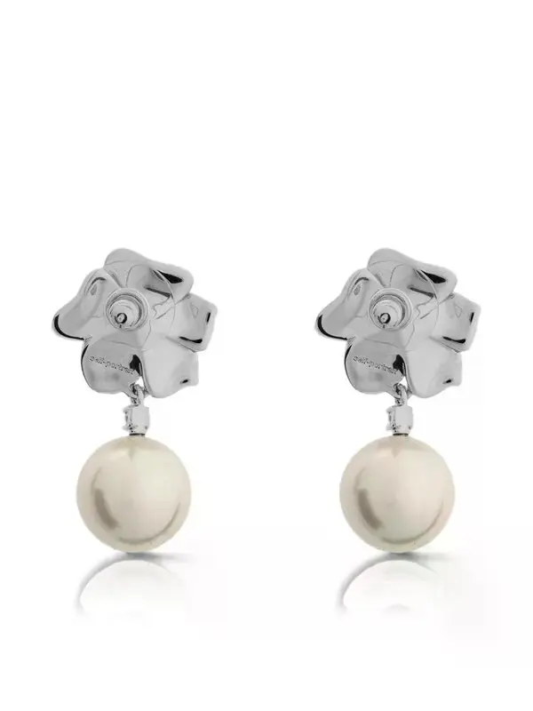 SELF-PORTRAIT Crystal-embellished Pearl-drop Earrings