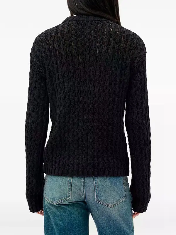 ANN DEMEULEMEESTER Chunky Cable Knit Cotton Sweater