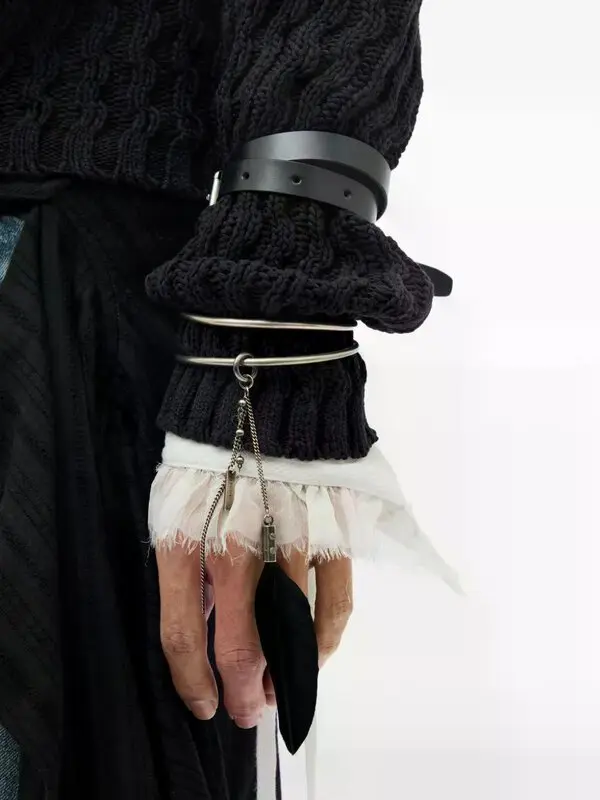ANN DEMEULEMEESTER Chunky Cable Knit Cotton Sweater