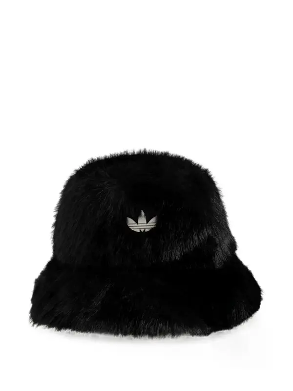 Adidas Trefoil Faux-fur Bucket Hat - Black