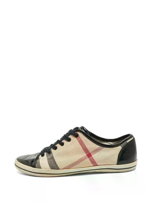 Burberry Nova Check Canvas Low-top Lace-up Sneakers - Neutrals