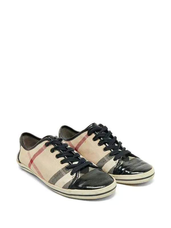 Burberry Nova Check Canvas Low-top Lace-up Sneakers