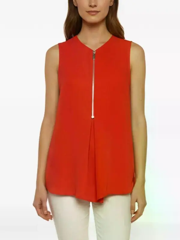 Sportmax Zip-up Sleeveless Blouse - Orange