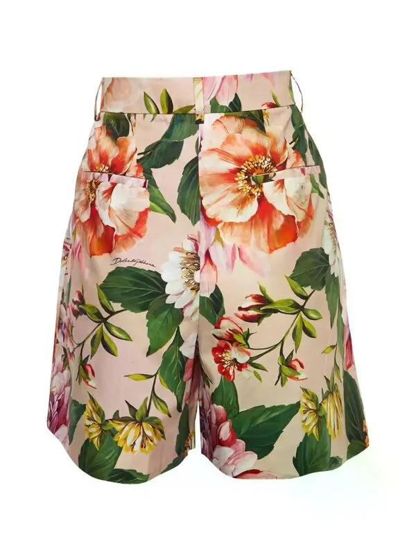 Dolce & Gabbana Floral Print Cotton Bermuda Shorts