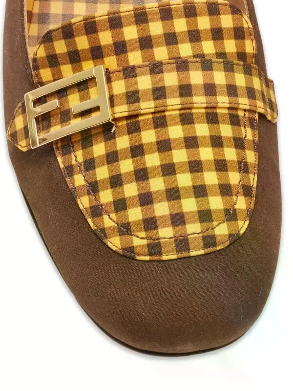 Fendi Promenade Gingham Slingback Pumps