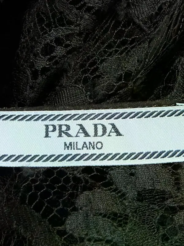 Prada Logo-print Lace Midi Dress