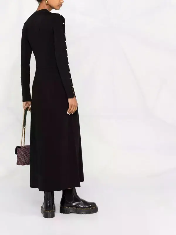 Sandro Silvia Button-sleeve Long Dress