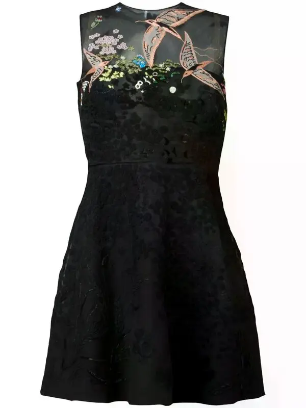 Valentino Garavani Landscape Embroidered Dress - Black