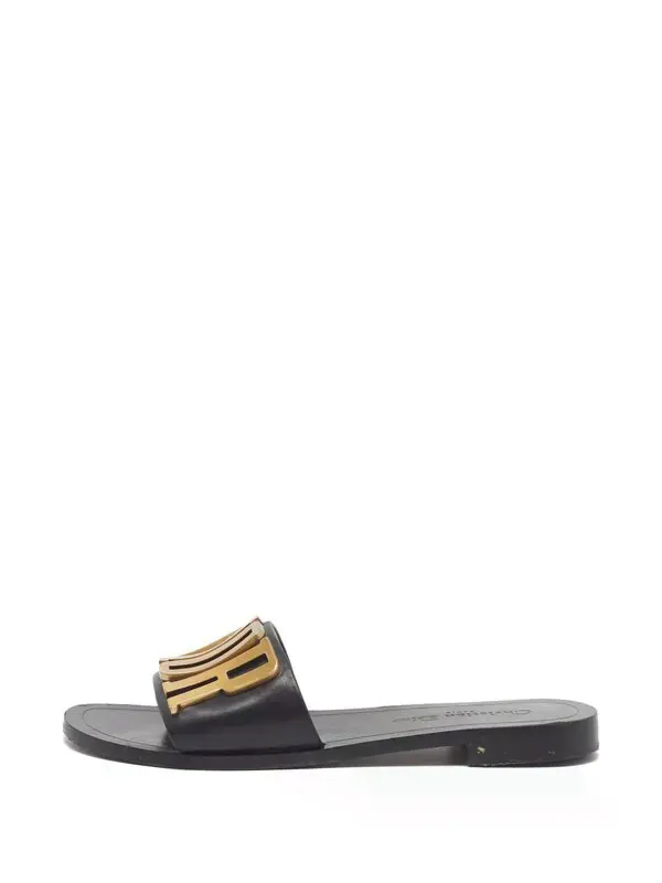 Dior Logo Slide Sandals - Black