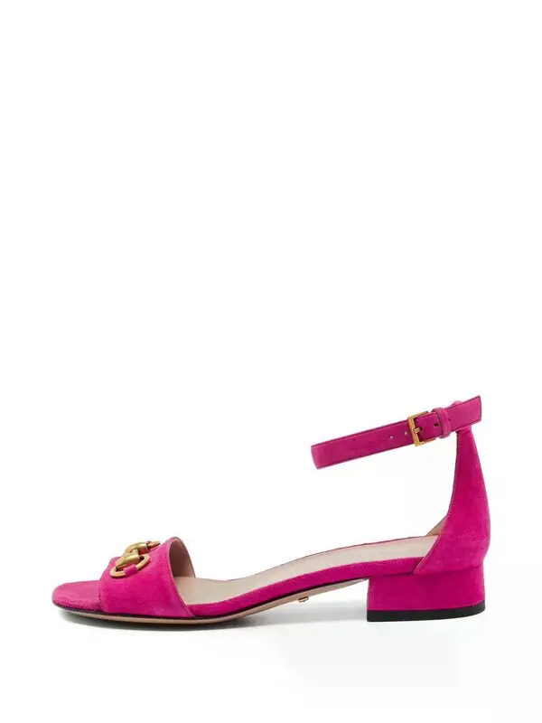 Gucci Suede Heeled Sandals With Horsebit Detail