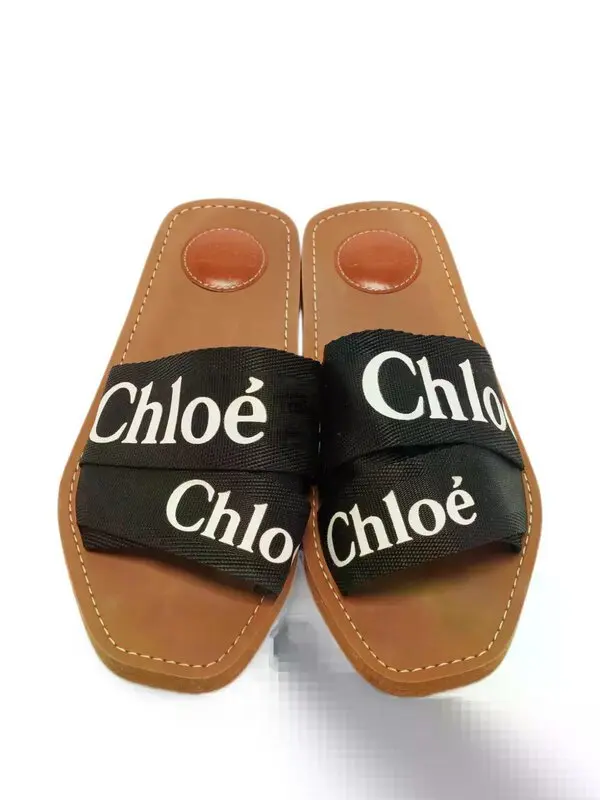 Chloé Woody Logo-print Slides