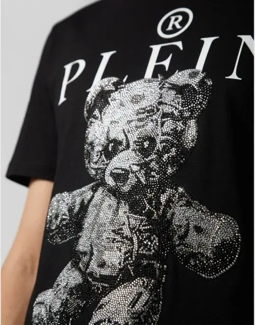 Philipp Plein Jersey T-shirt Teddy Dollar Stones - Black