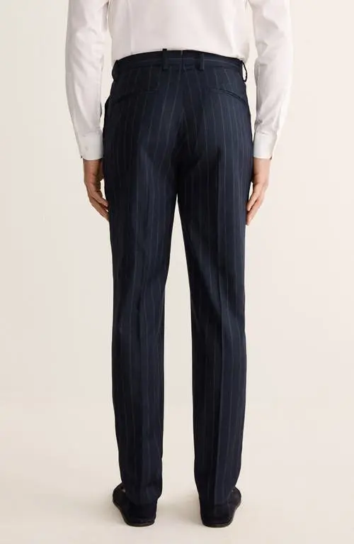 Mango Venice Chalk Stripe Slim Fit Virgin Wool Pants