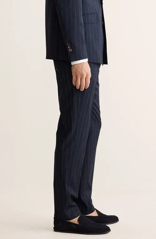 Mango Venice Chalk Stripe Slim Fit Virgin Wool Pants