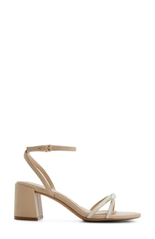 Aldo Boula Sandal With Block Heel And Bow Detailing - Medium Beige