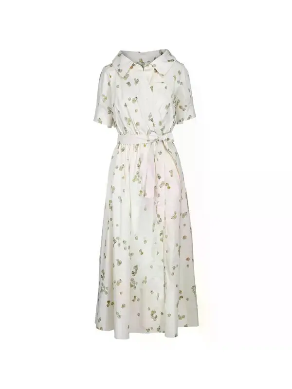 Altuzarra Lydia Floral-print Belted Midi Dress - Neutrals