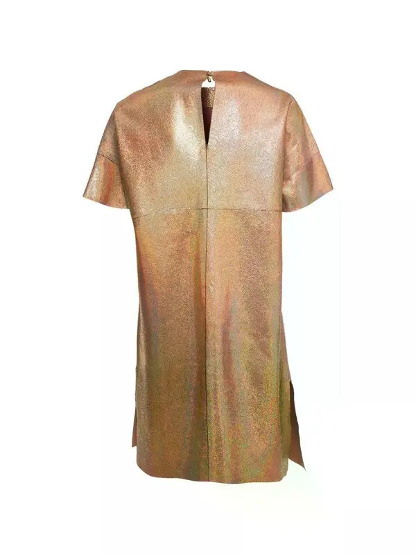 Gucci Holographic-leather Mini Dress - Pink