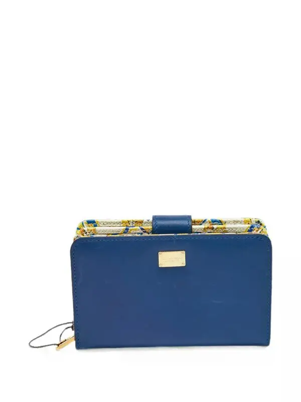 Dolce & Gabbana Majolica Tile French Wallet - Blue