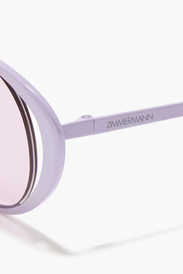 Zimmermann Oval Frame Metal Sunglasses - Lavender