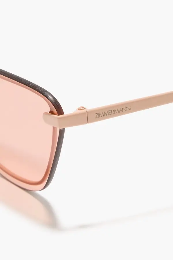 Zimmermann Cat Eye Acetate And Tone Metal Sunglasses - Blush