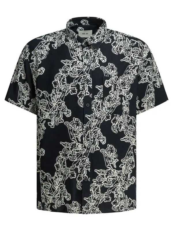 NN.07 Deon Printed Viscose Twill Casual Shirt