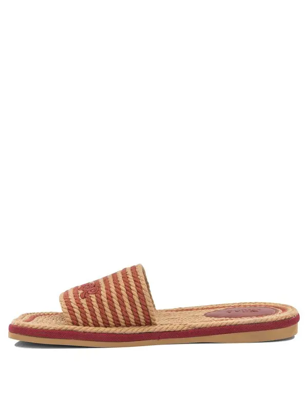 Chloé Sand' Woven Slides With Embroidered Logo