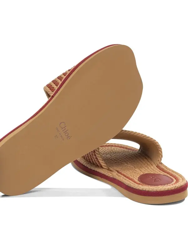 Chloé Sand' Woven Slides With Embroidered Logo